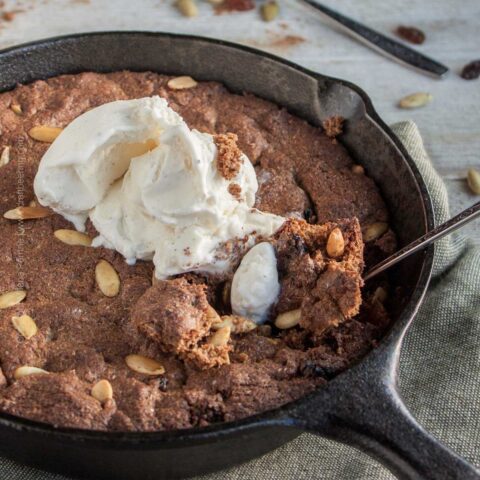 Spent Grain Skillet Cookie (with Pumpkin Spice & Seeds)